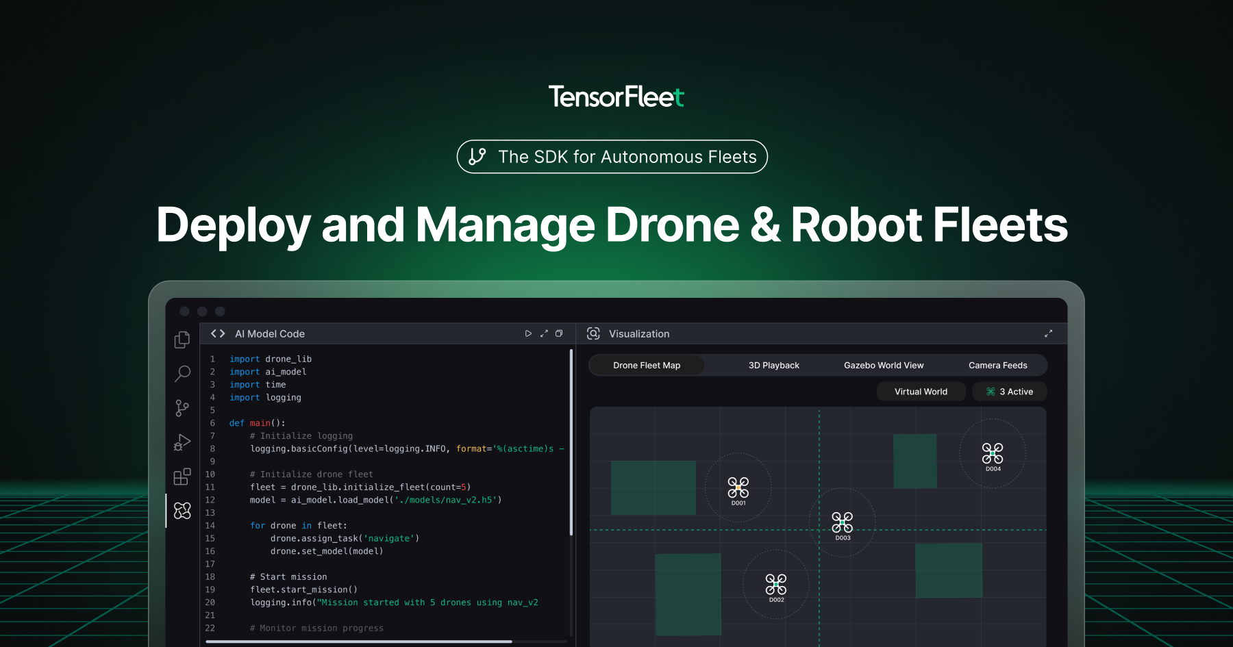 TensorFleet — Deploy and Manage Drone & Robot Fleets